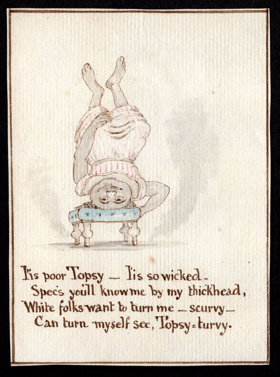 Three Original Ink And Watercolor Drawings Relating To Uncle Toms Cabin